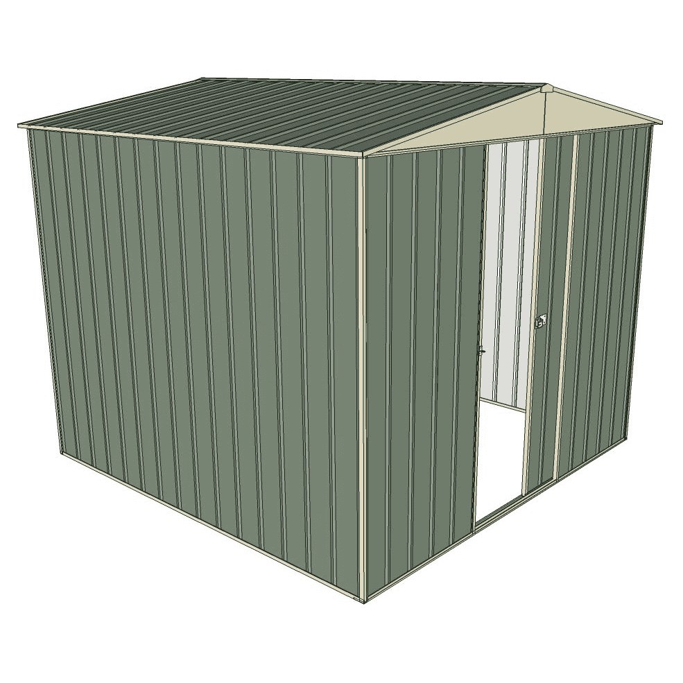 Garden shed gable 2.3x2.3m single sliding green